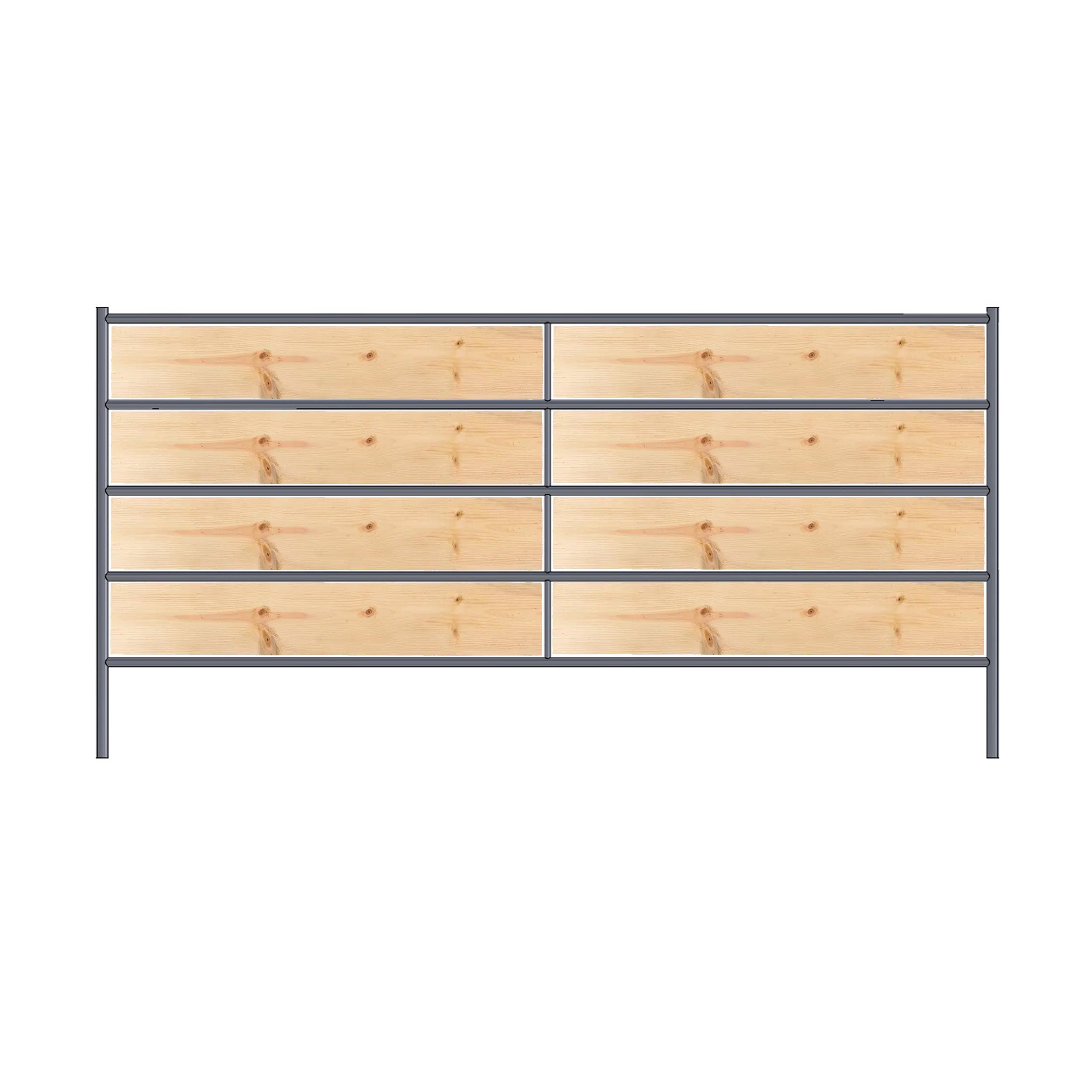 Premium 10x5 Horse Corral Panel WOOD INSERTABLE (5 Rail) 1-5/8" 14 Gau ...