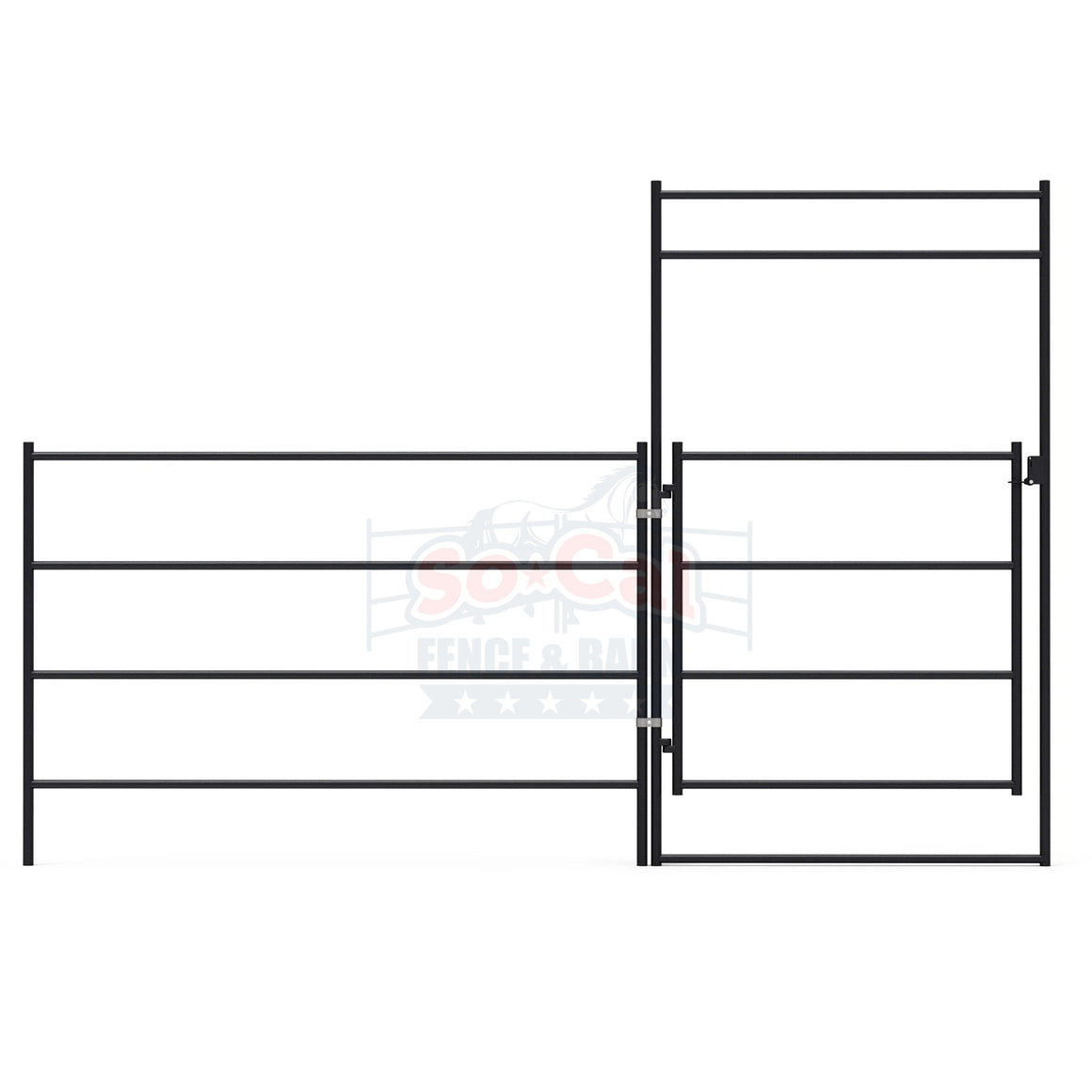 Panel Gate Combo 12ft 4-Rail | 14-Gauge | Made in USA | SoCal Fence and ...