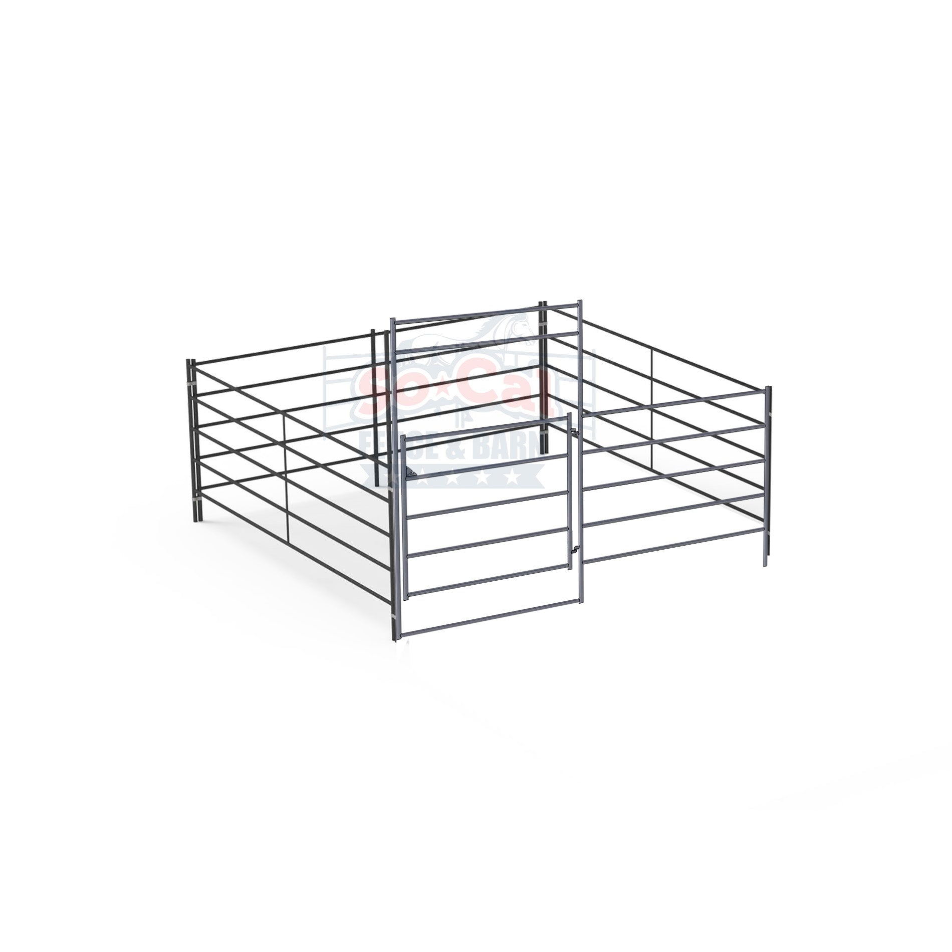 12x12 Horse Stall Kit (5-Rail) | 14-Gauge - Made in USA | SoCal Fence ...