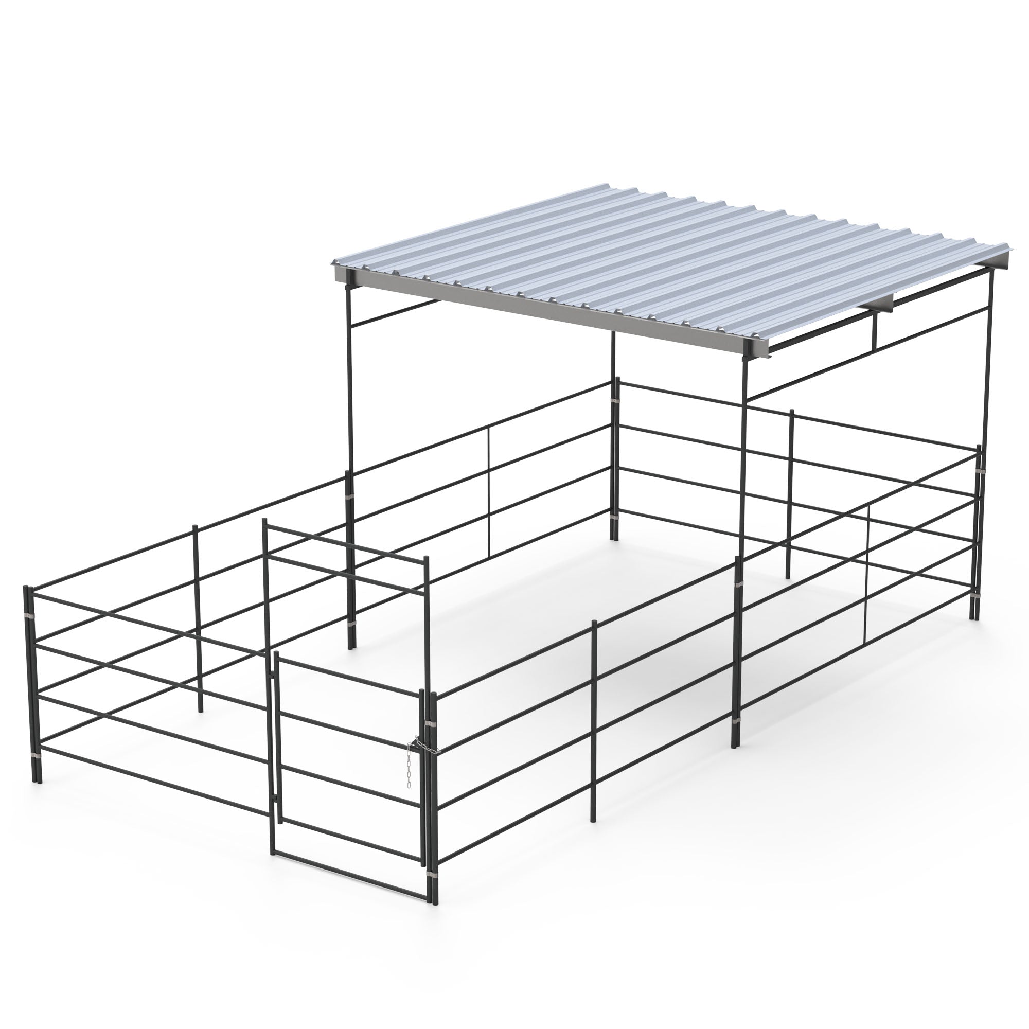 12x24 Horse Stall with 12x12 Shelter (4 Rail) | For Sale | #1 Corrals ...