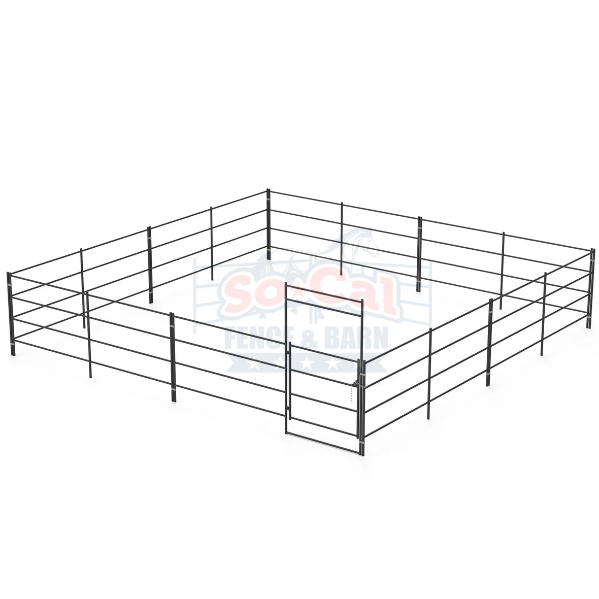 24x24 Horse Corral Stall Kit (4-Rail) | 14-Gauge - Made in USA | SoCal ...