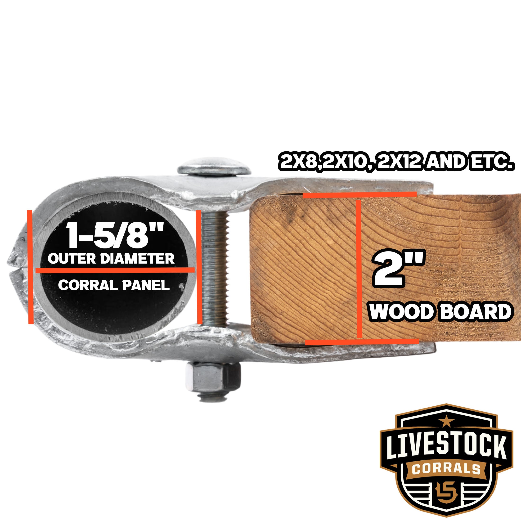 Wood Panel Clamp 1-5/8" | Attaches Add Wood To Horse Corral Panels ...